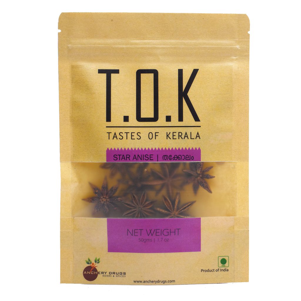 TOK ( Tastes Of Kerala ) Whole Star Anise, Chakri Phool, Thakkolam Raw ...